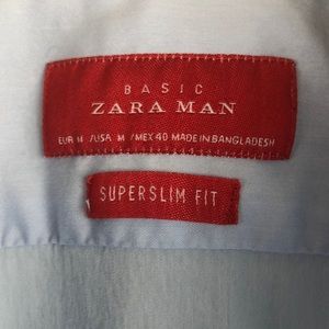 Zara | Shirts | Basic Zara Man Super Slim Fit Light Blue Shirt M | Poshmark